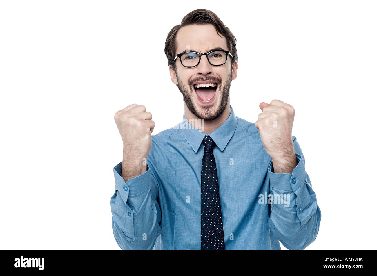 Successful business executive celebrating Stock Photo - Alamy
