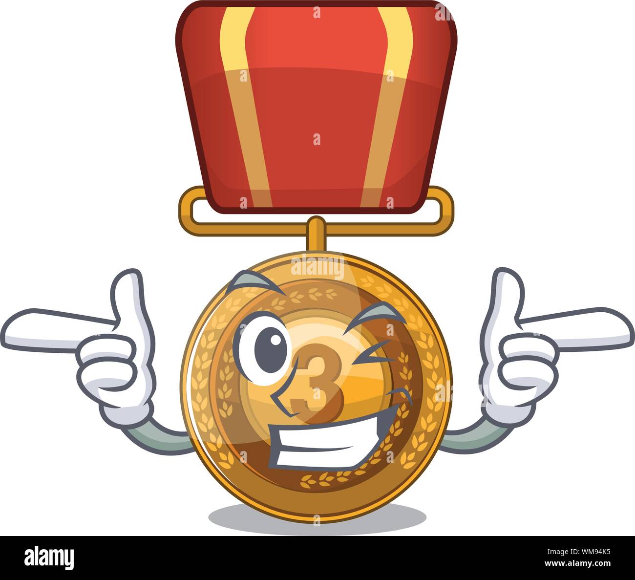 Wink bronze medal cartoon in character cupboard Stock Vector Image ...