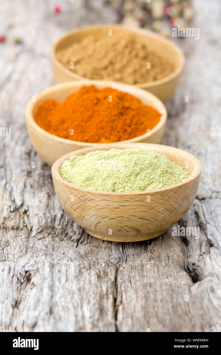 spices - cardamon, chili, cinnamon Stock Photo - Alamy