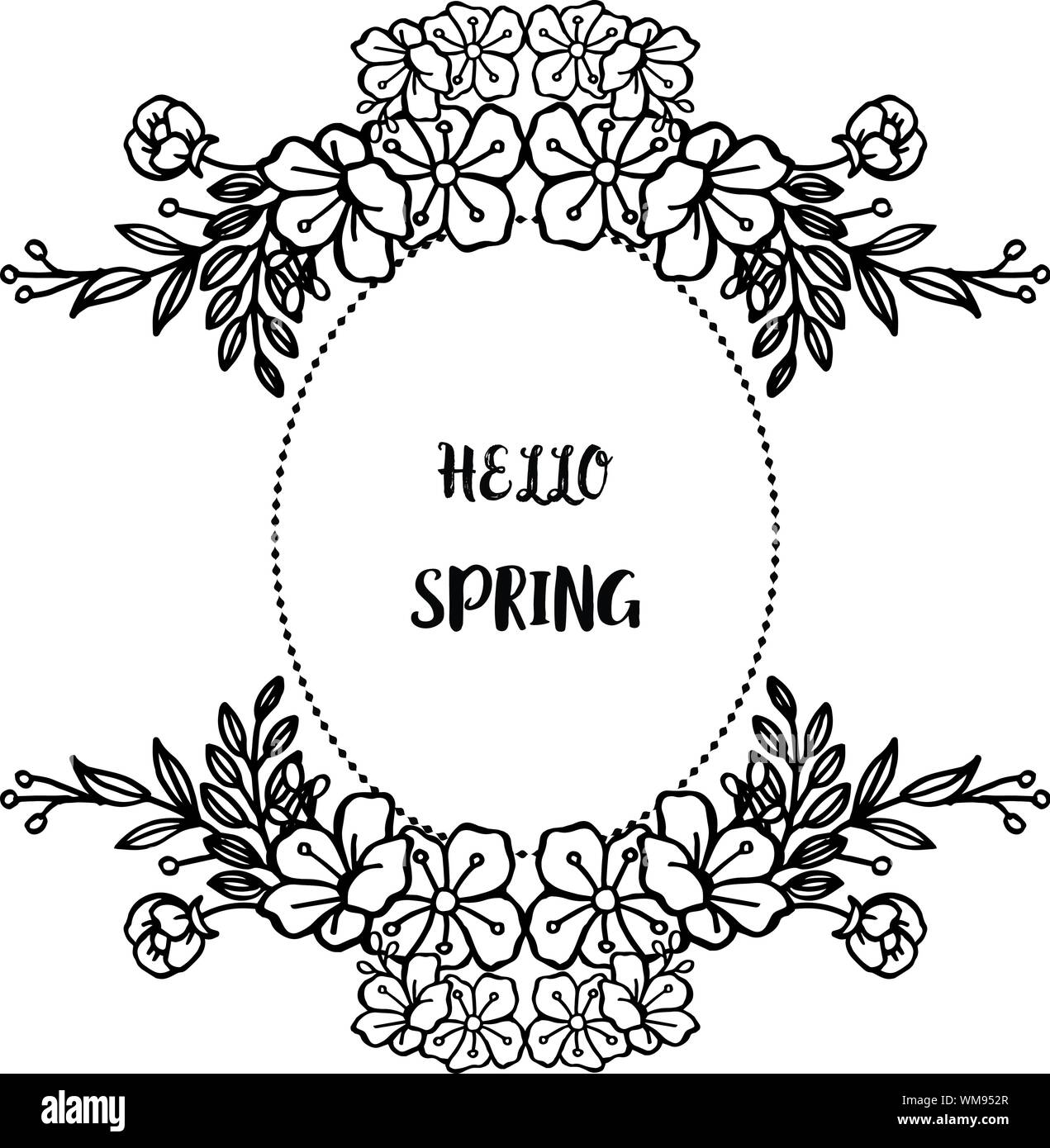 Black and white colors floral frame pattern design, for letter ornament ...