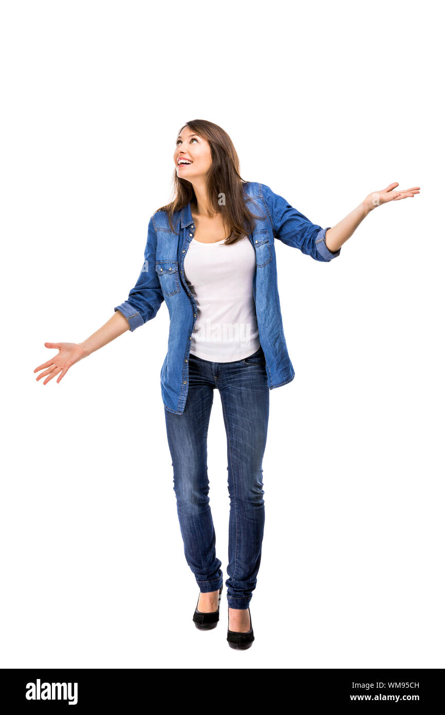 Girl trying catch something from hi-res stock photography and images ...