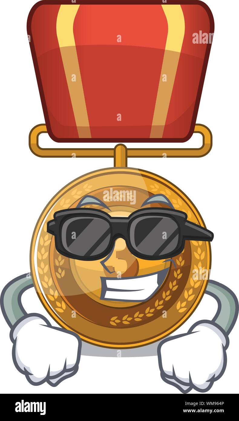 Super cool bronze medal cartoon in character cupboard Stock Vector ...