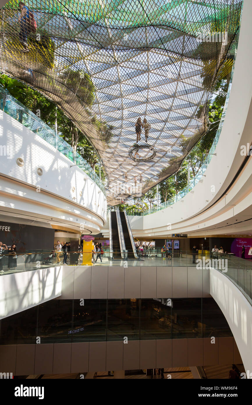 Visitors can do nets walking experience in Jewel Changi Airport mall ...