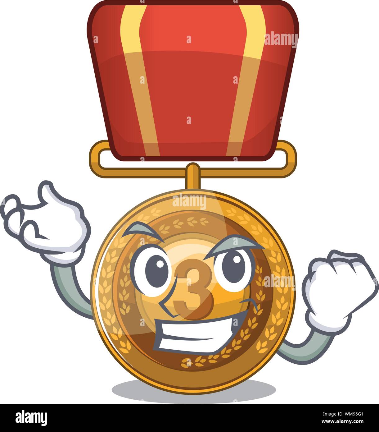 Successful bronze medal cartoon in character cupboard Stock Vector ...