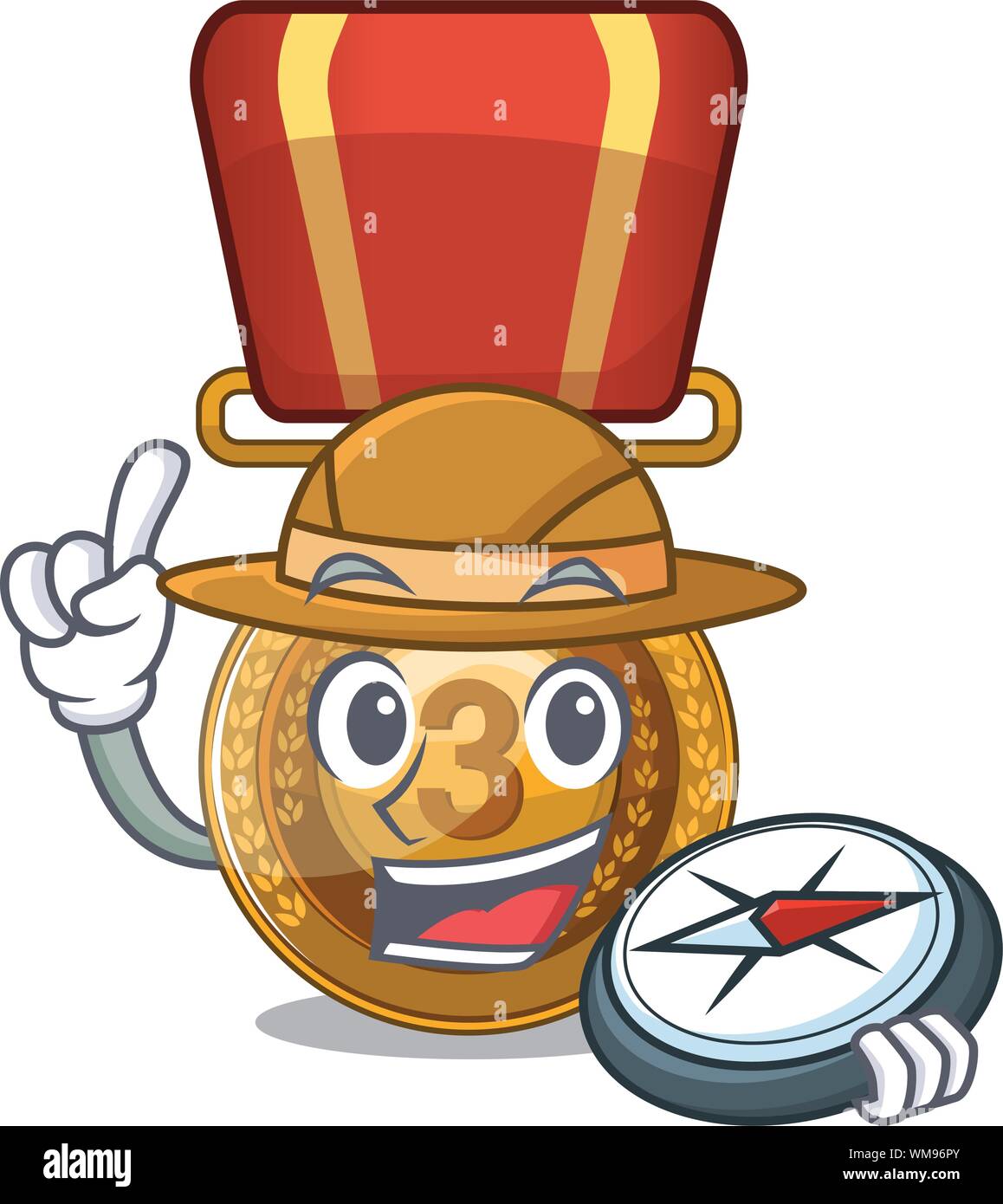 Explorer bronze medal with the cartoon shape Stock Vector Image & Art ...