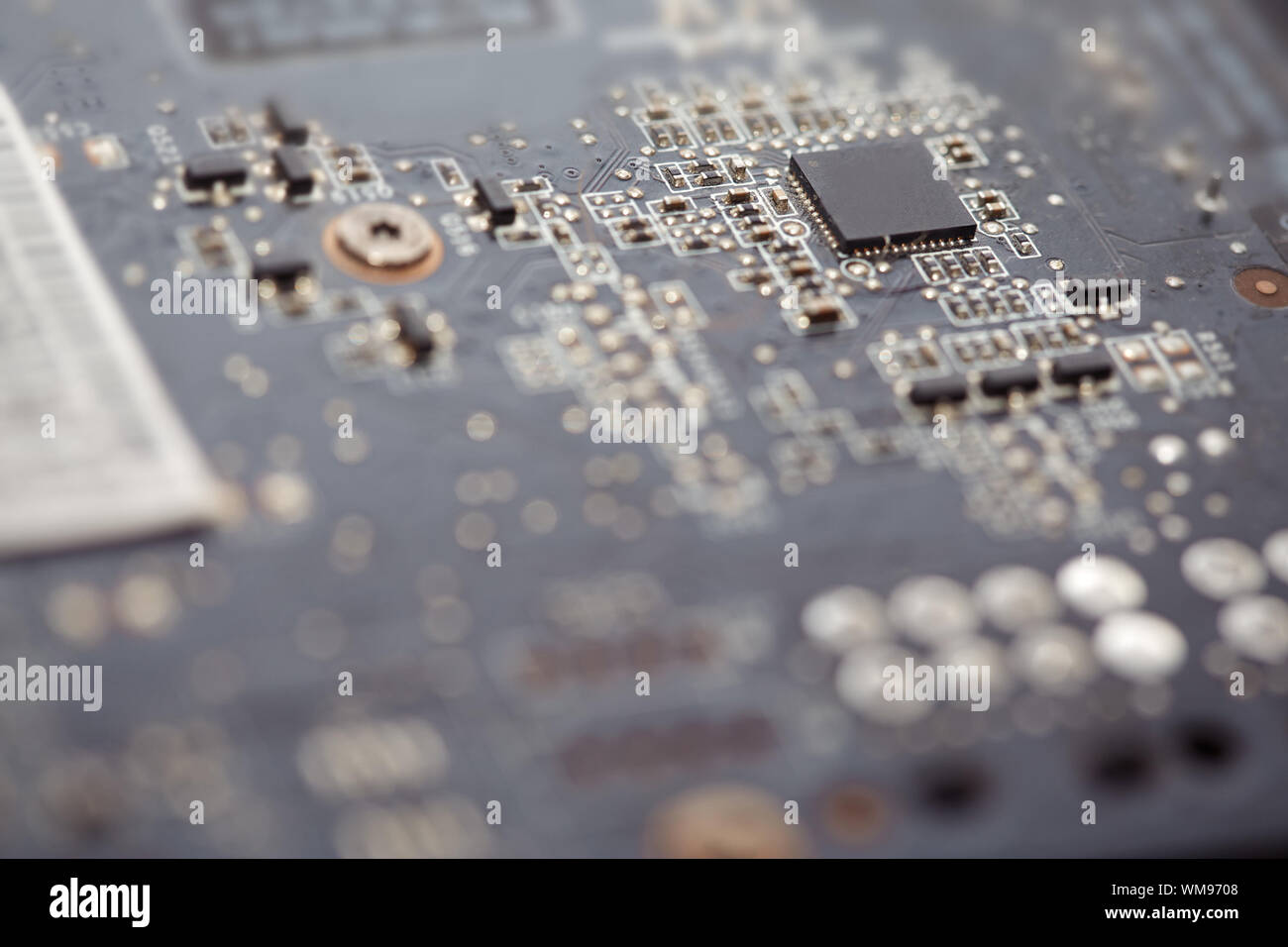 Close-up view on the modern motherboard. Horizontal photo Stock Photo ...