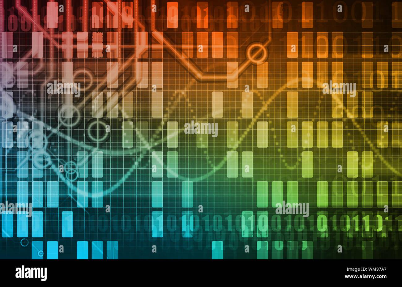 Futuristic Web Cyber Data Grid Color Background Stock Photo - Alamy