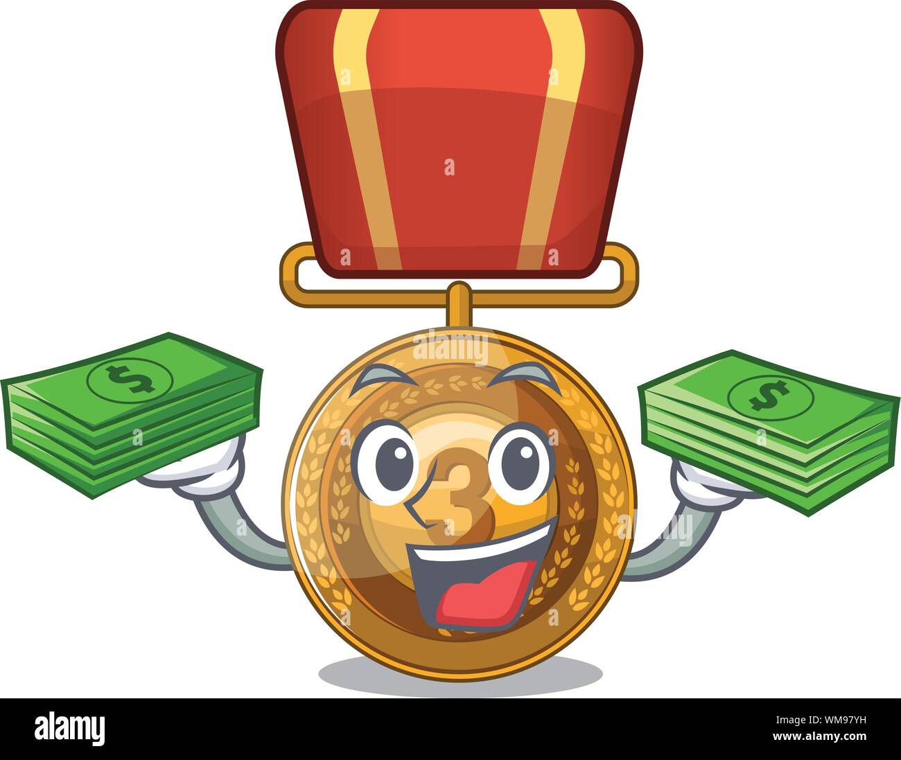 With money bag bronze medal with the cartoon shape Stock Vector Image ...