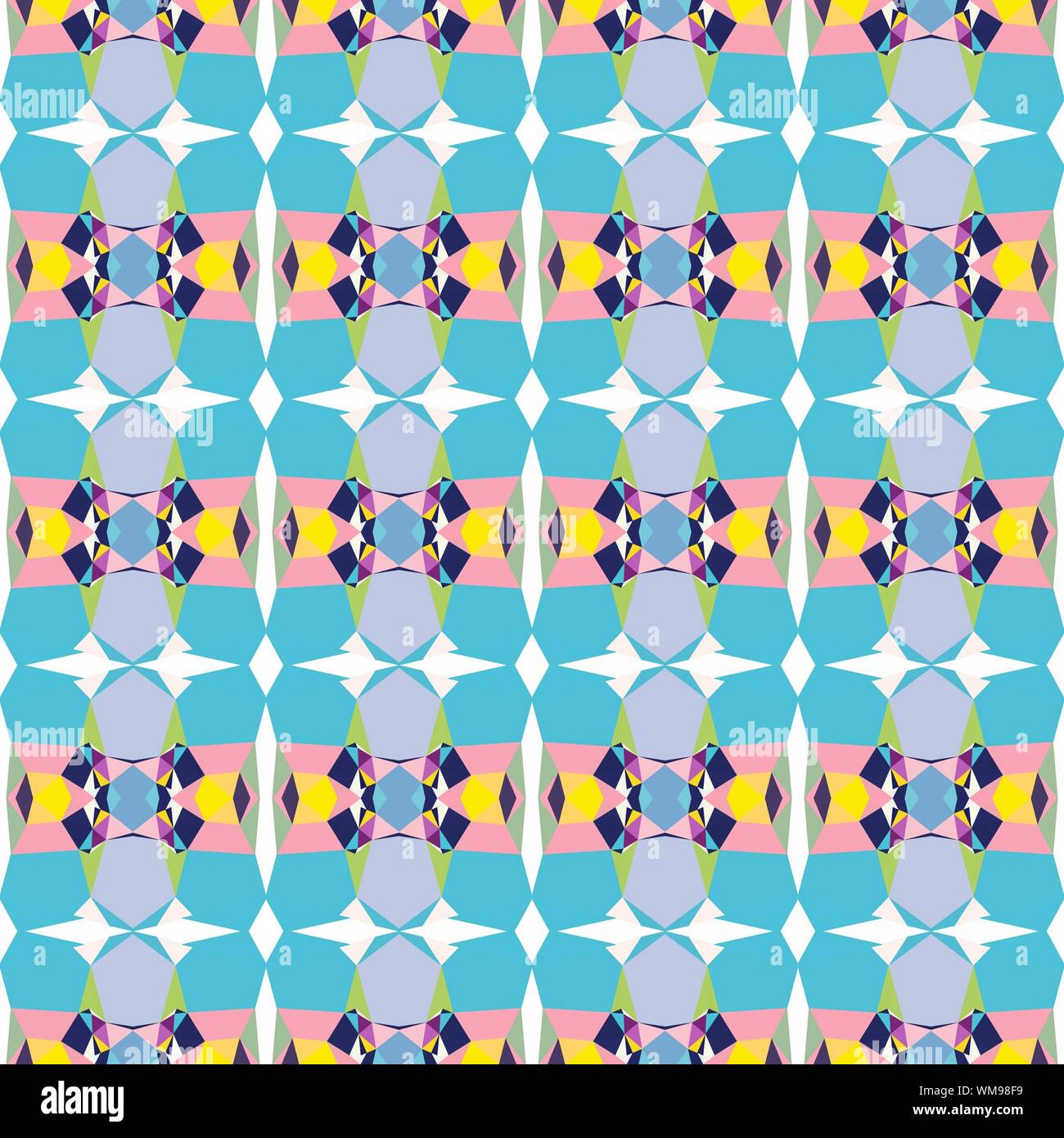 decorative seamless pattern with sky blue, pastel orange and dark slate ...