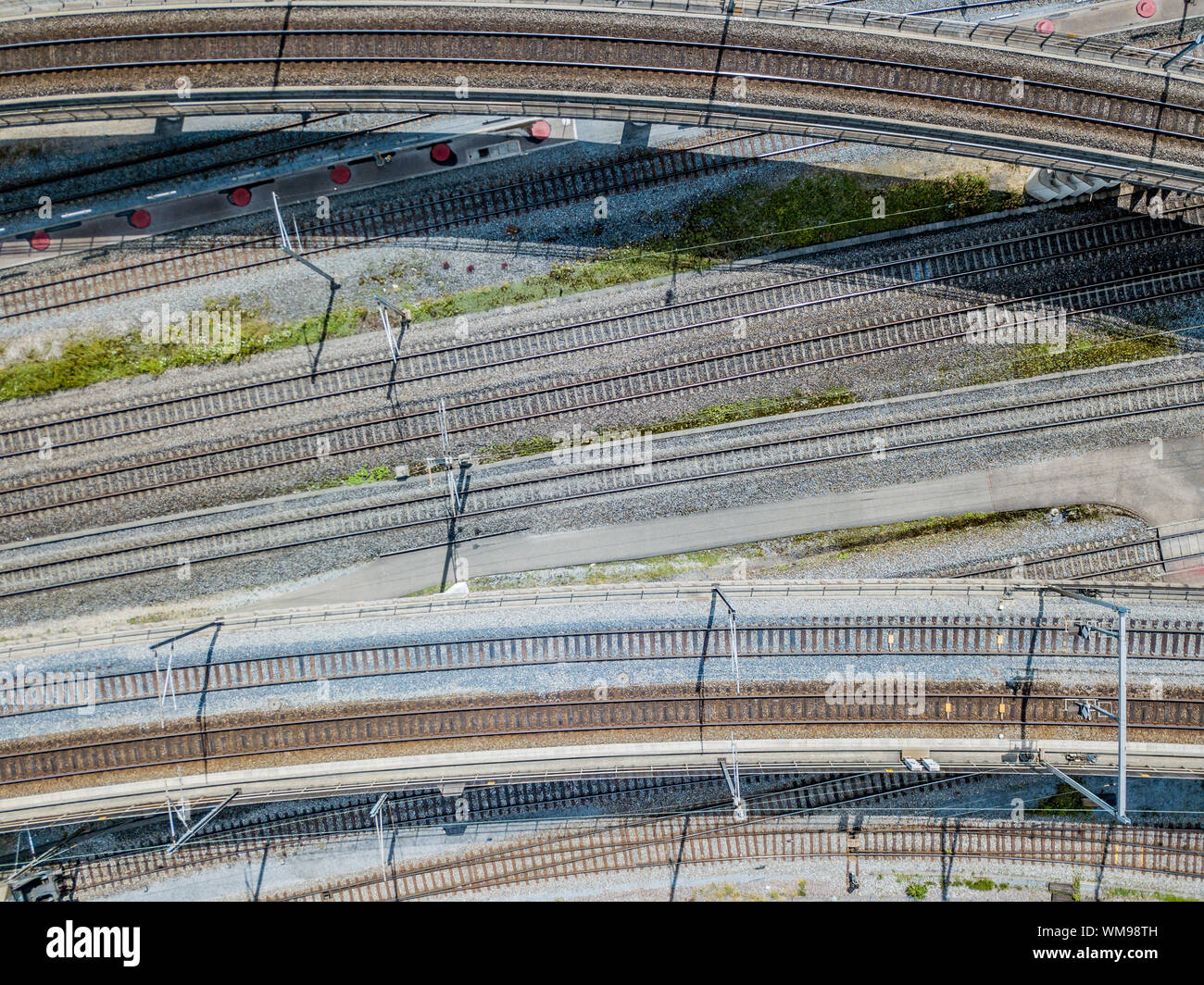 Aerial passenger train tracks hi-res stock photography and images - Alamy