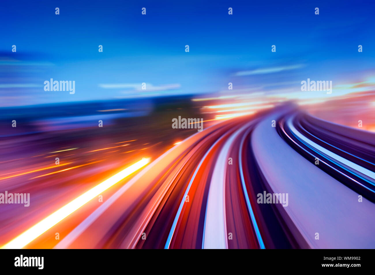 Abstract view on elevated highway, speeding concept Stock Photo - Alamy