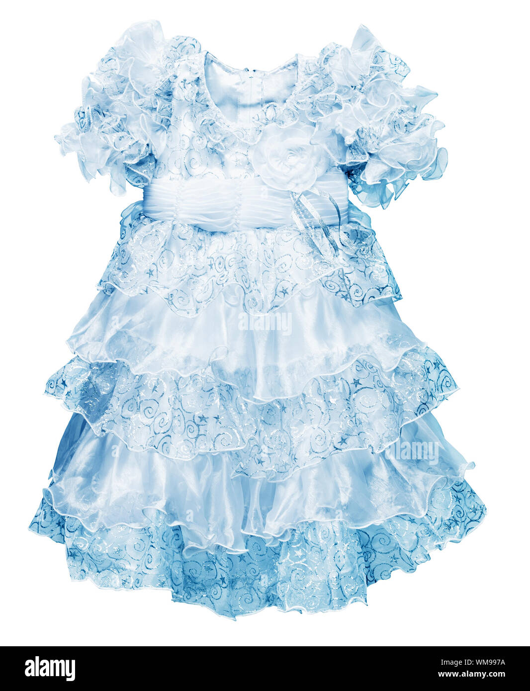 A little blue dress for girls isolated on white background Stock Photo ...