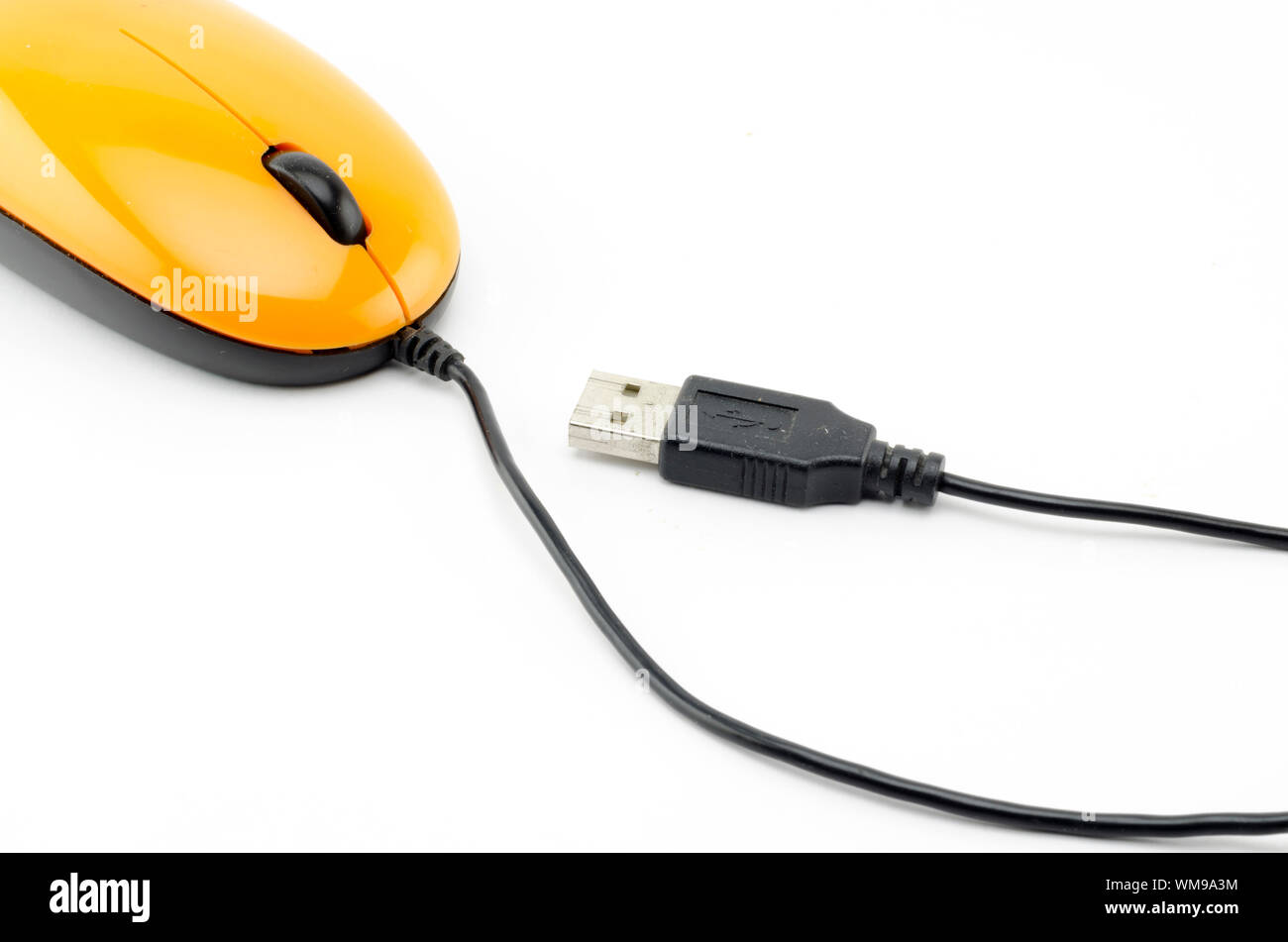orange computer mouse isolated on white background Stock Photo - Alamy