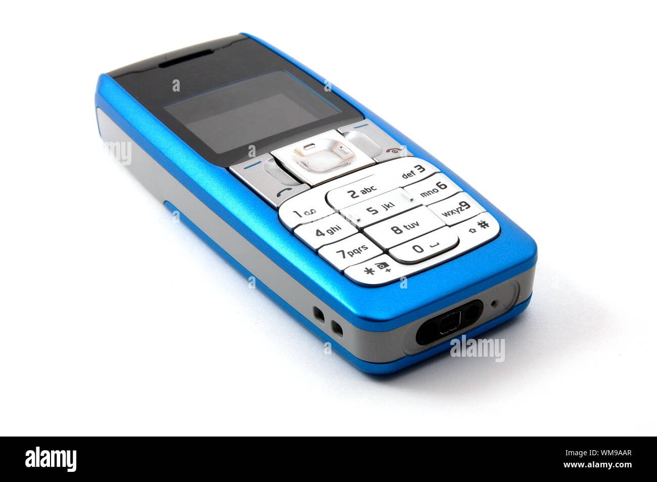 blue cell phone isolated on white background Stock Photo - Alamy