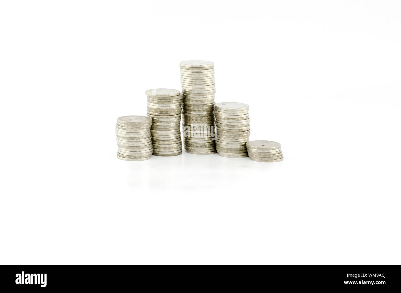 silver coin isolated on white background Stock Photo - Alamy