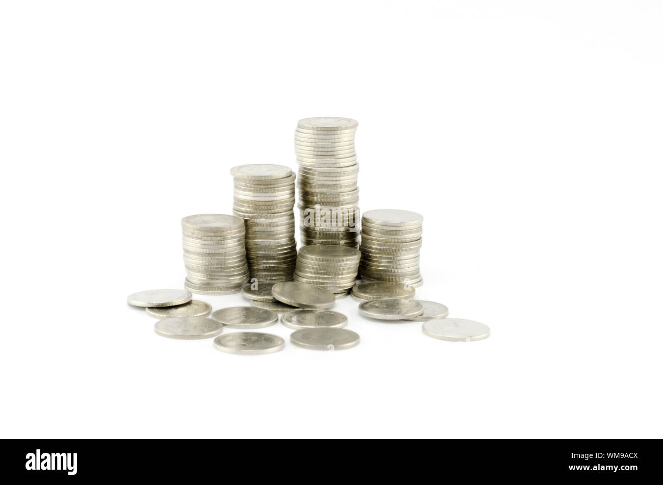silver coin isolated on white background Stock Photo - Alamy