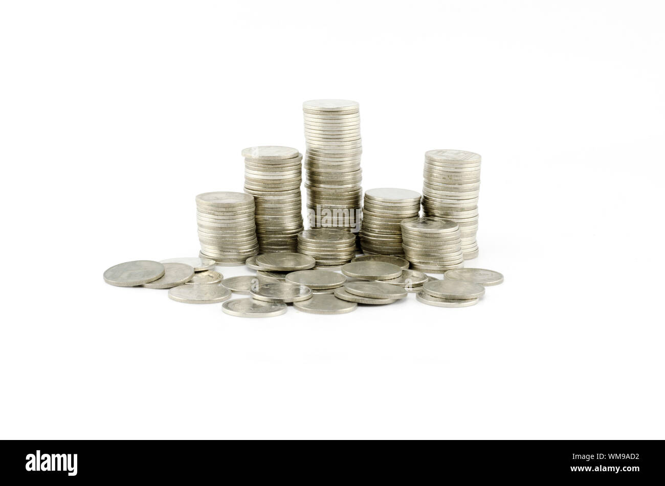 silver coin isolated on white background Stock Photo - Alamy