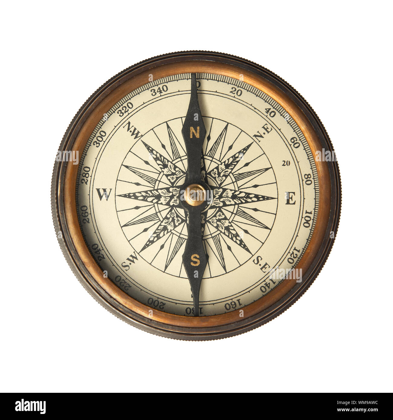 Antique Compass isolated on white Stock Photo - Alamy