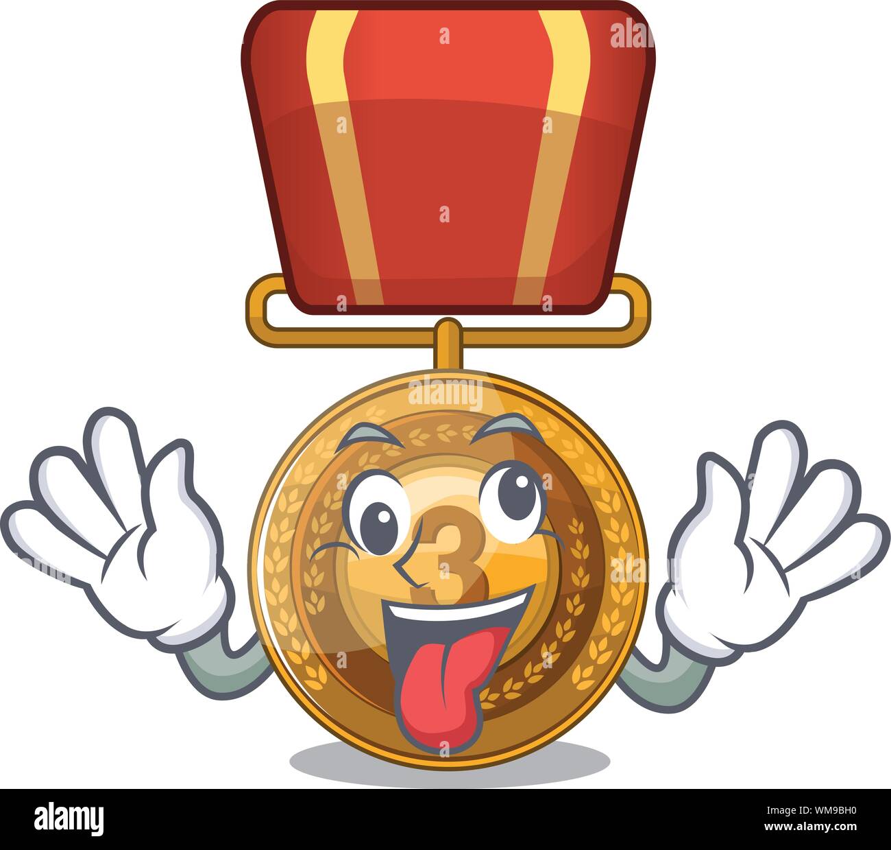 Crazy bronze medal placed on wall character Stock Vector Image & Art ...