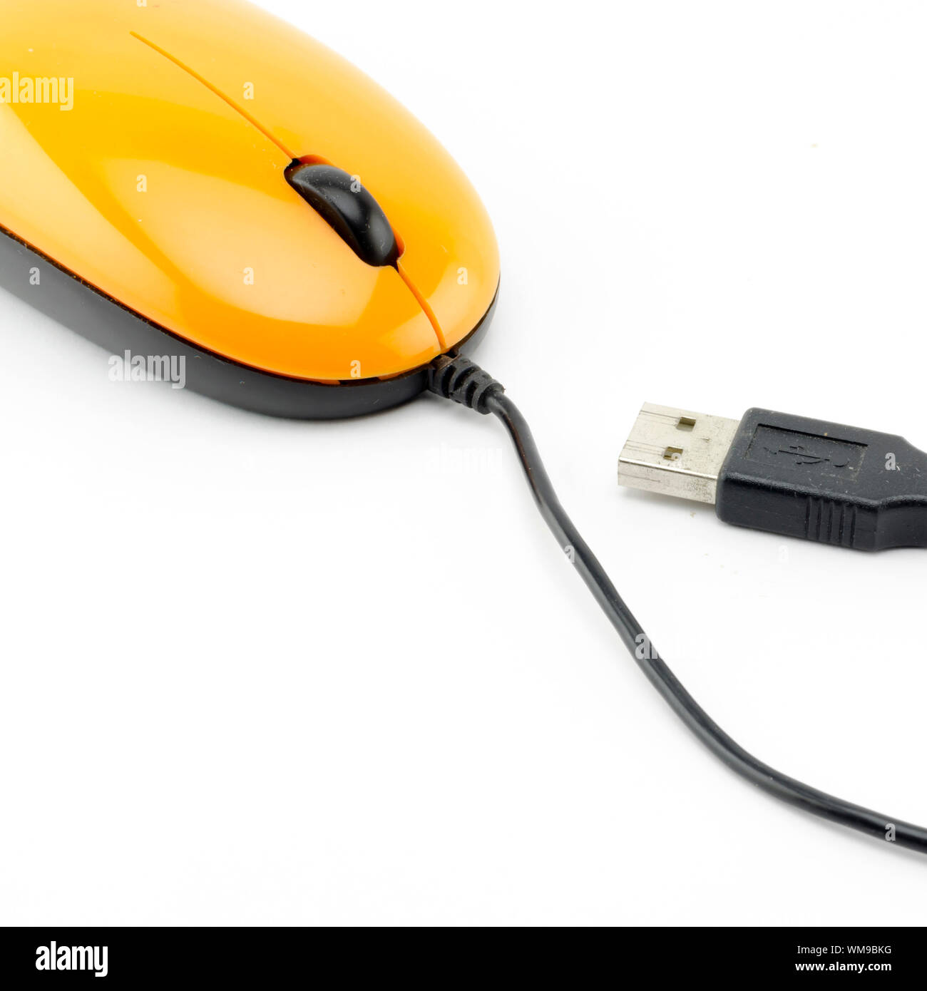 orange computer mouse isolated on white background Stock Photo - Alamy