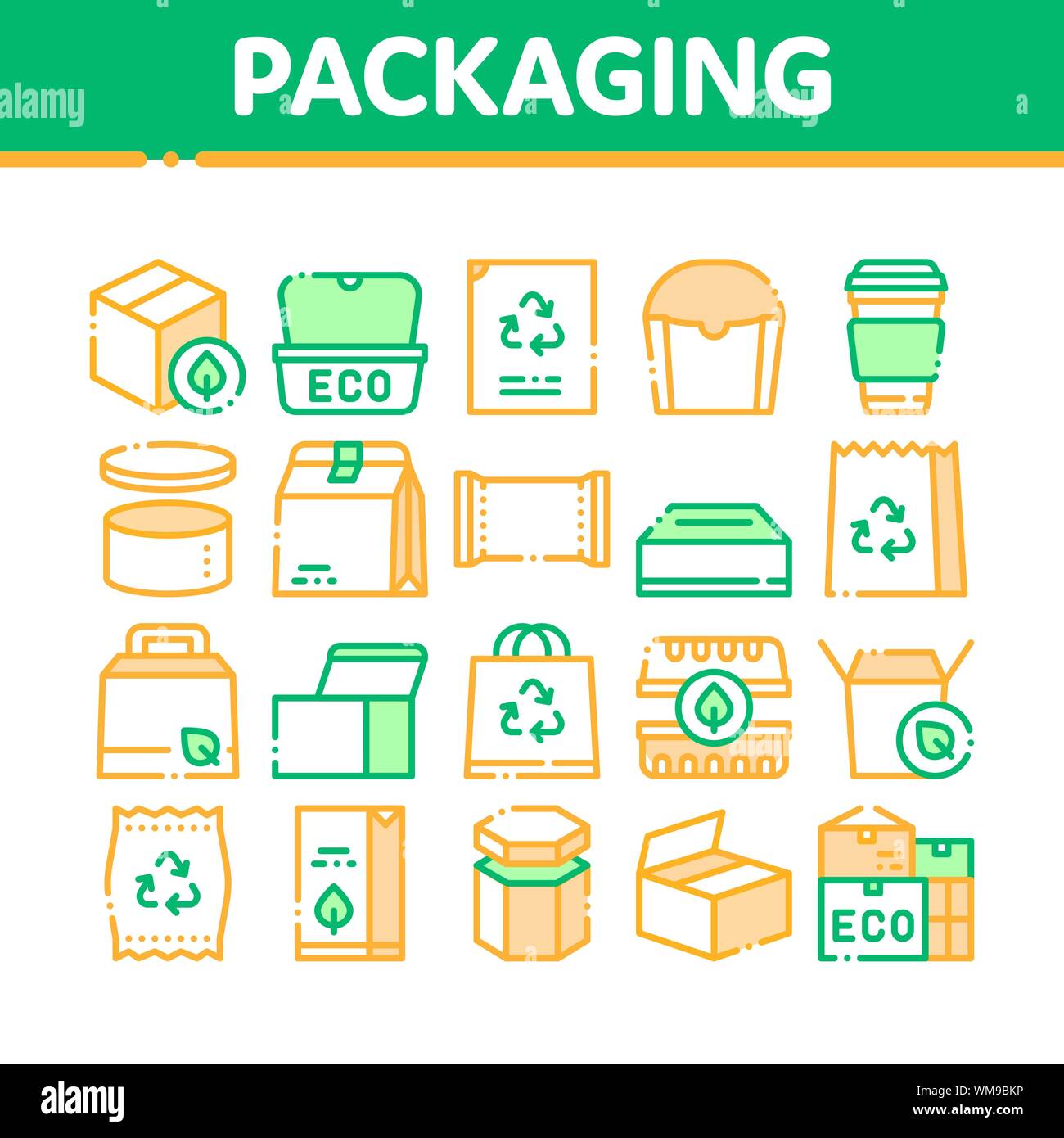 Cardboard packaging recycling icons Stock Vector Images - Alamy