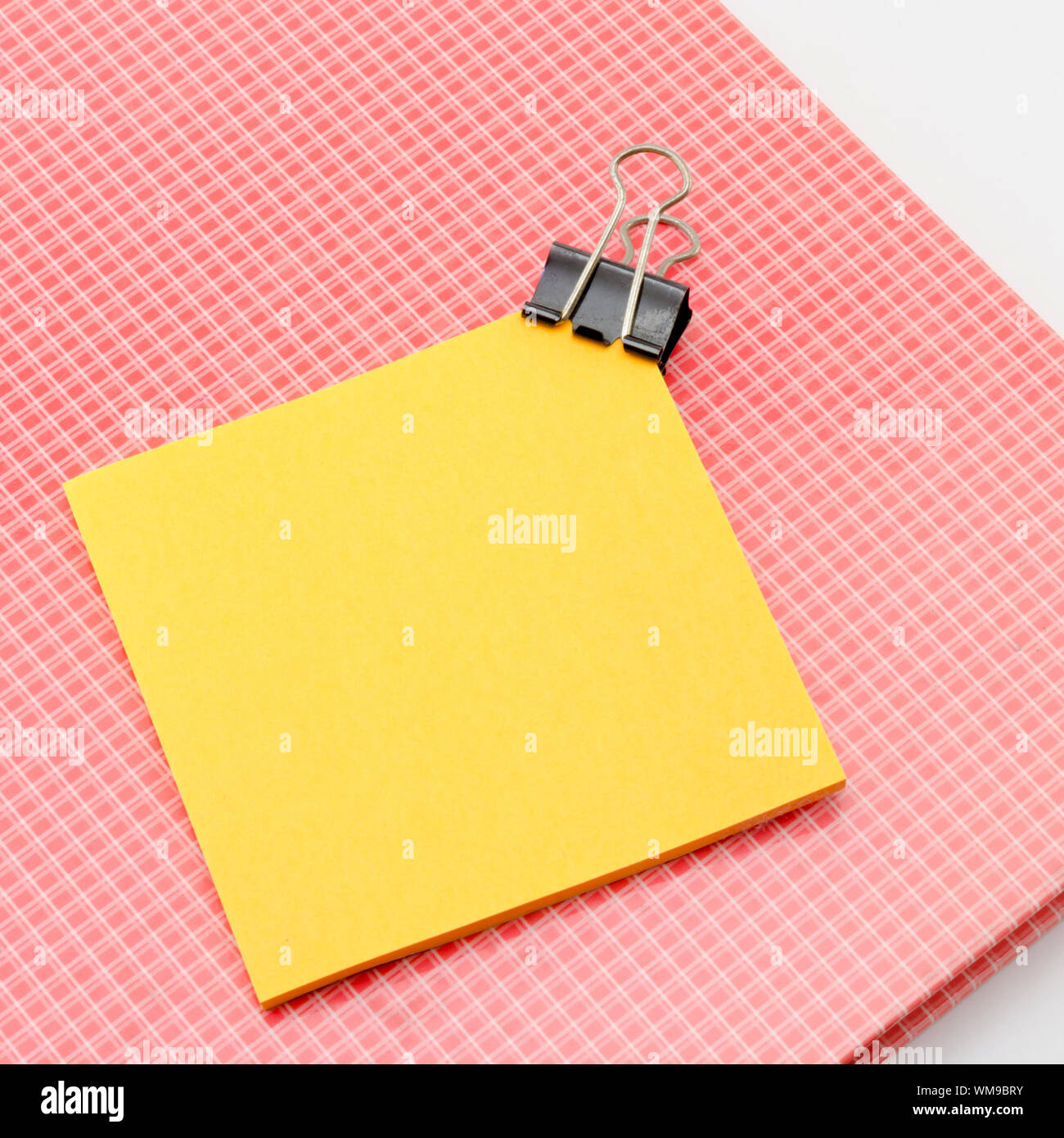 sticky note with supplies isolated on white background Stock Photo - Alamy