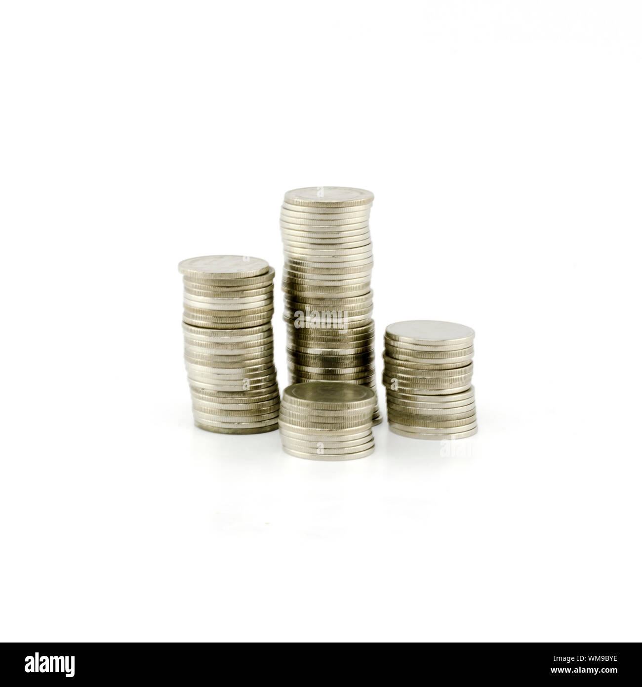 silver coin isolated on white background Stock Photo - Alamy