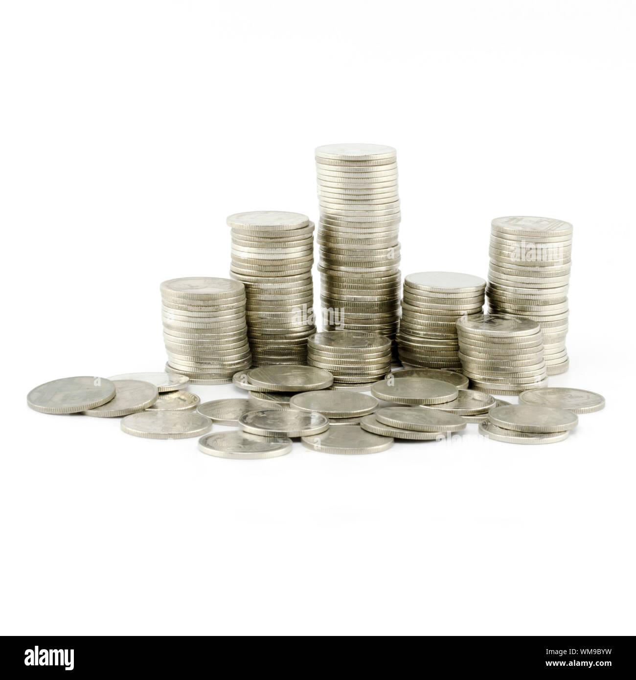 silver coin isolated on white background Stock Photo - Alamy