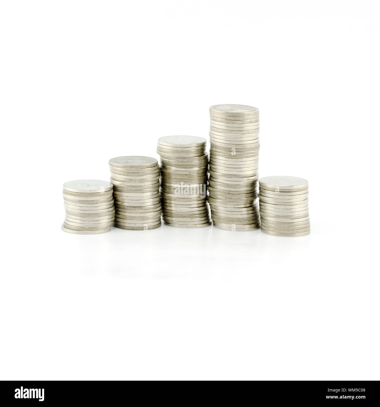 silver coin isolated on white background Stock Photo - Alamy