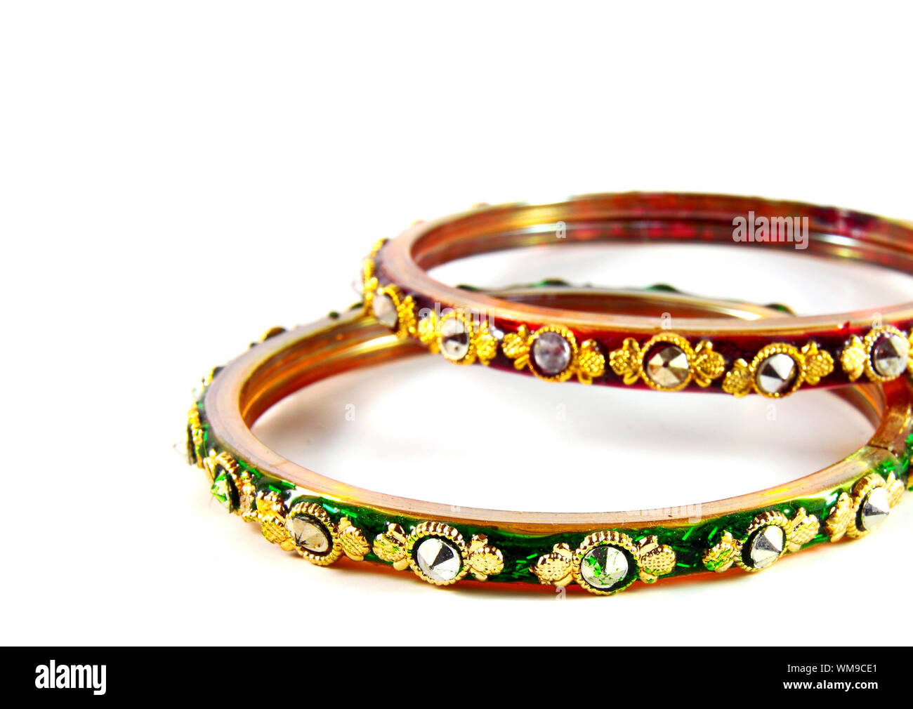 indian bangles on white background Stock Photo - Alamy