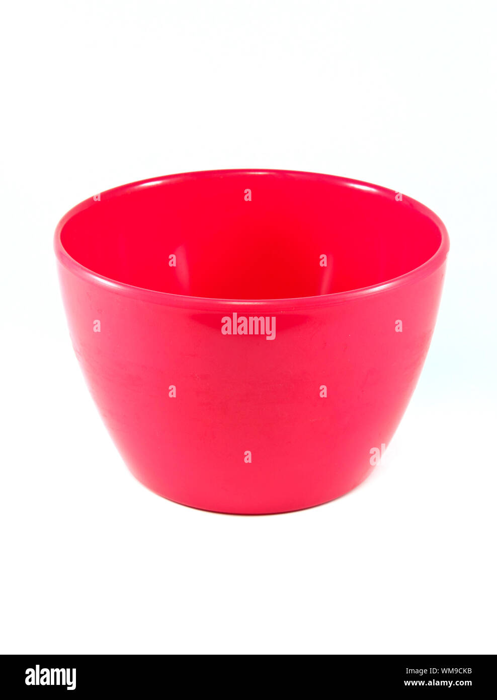 Pink empty plastic bowl isolated on white Stock Photo - Alamy