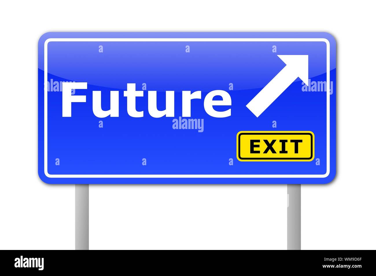 future written on a road sign illustration showing time concept Stock ...