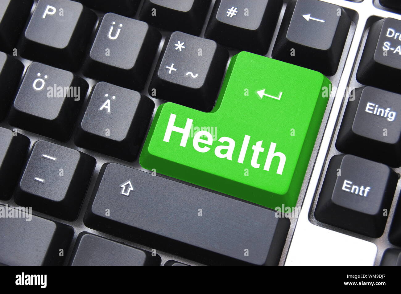 colorful health button on a computer keyboard Stock Photo - Alamy