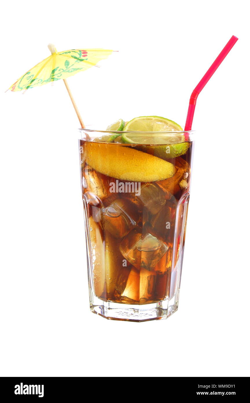 long island iced tea isolated on white Stock Photo - Alamy