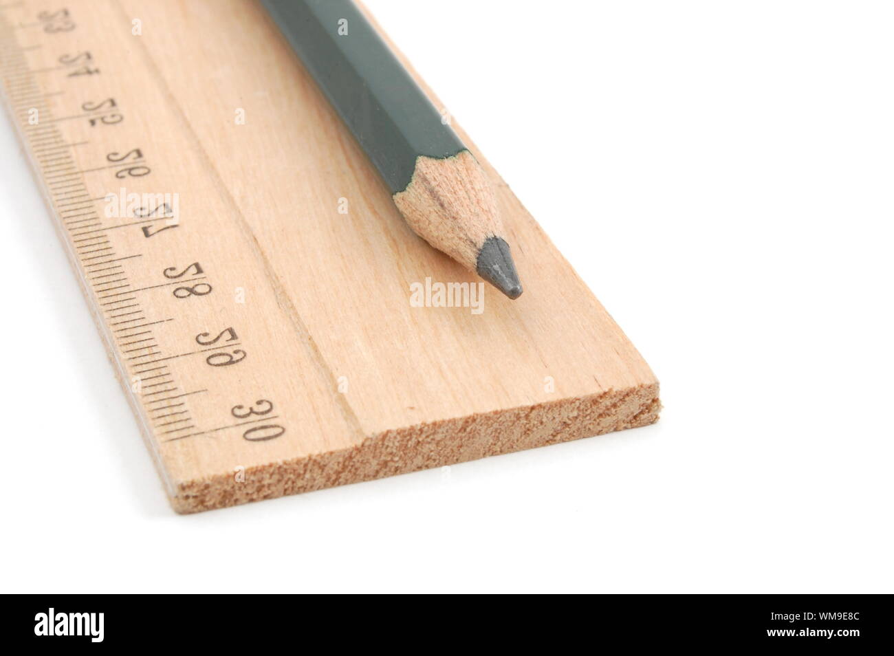pencil and ruler isolated on white background Stock Photo - Alamy
