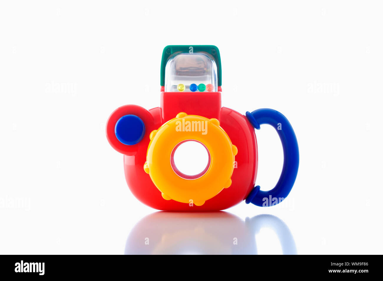 colorful plastic toy camera on white background Stock Photo - Alamy