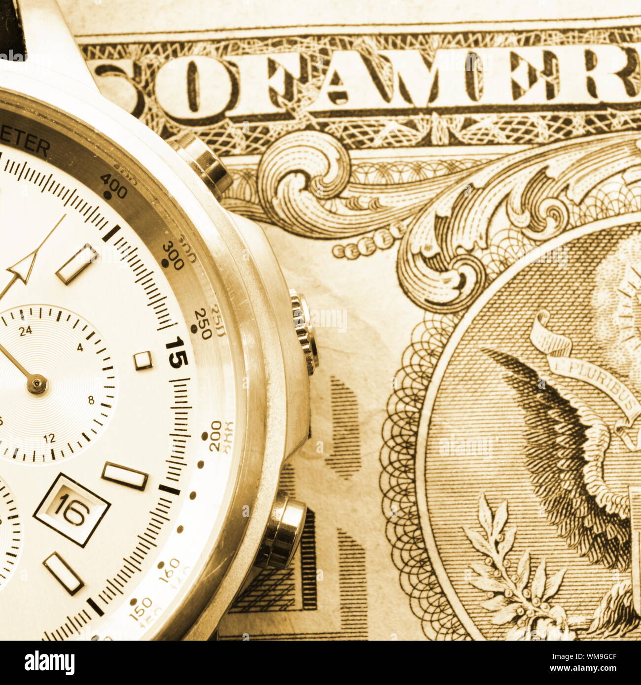 money and watch showing business time concept Stock Photo - Alamy
