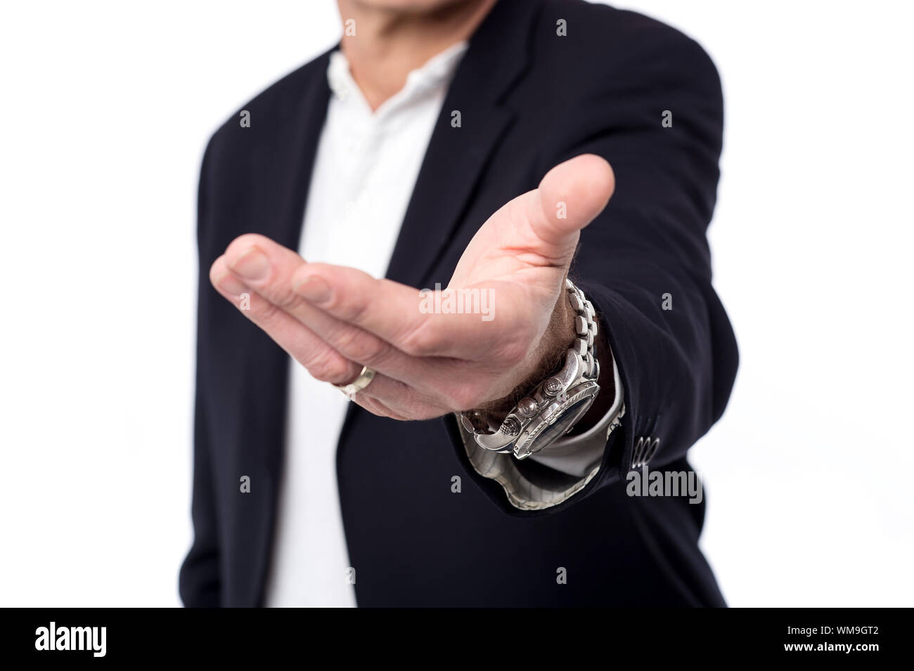 Man extending his palm hi-res stock photography and images - Alamy