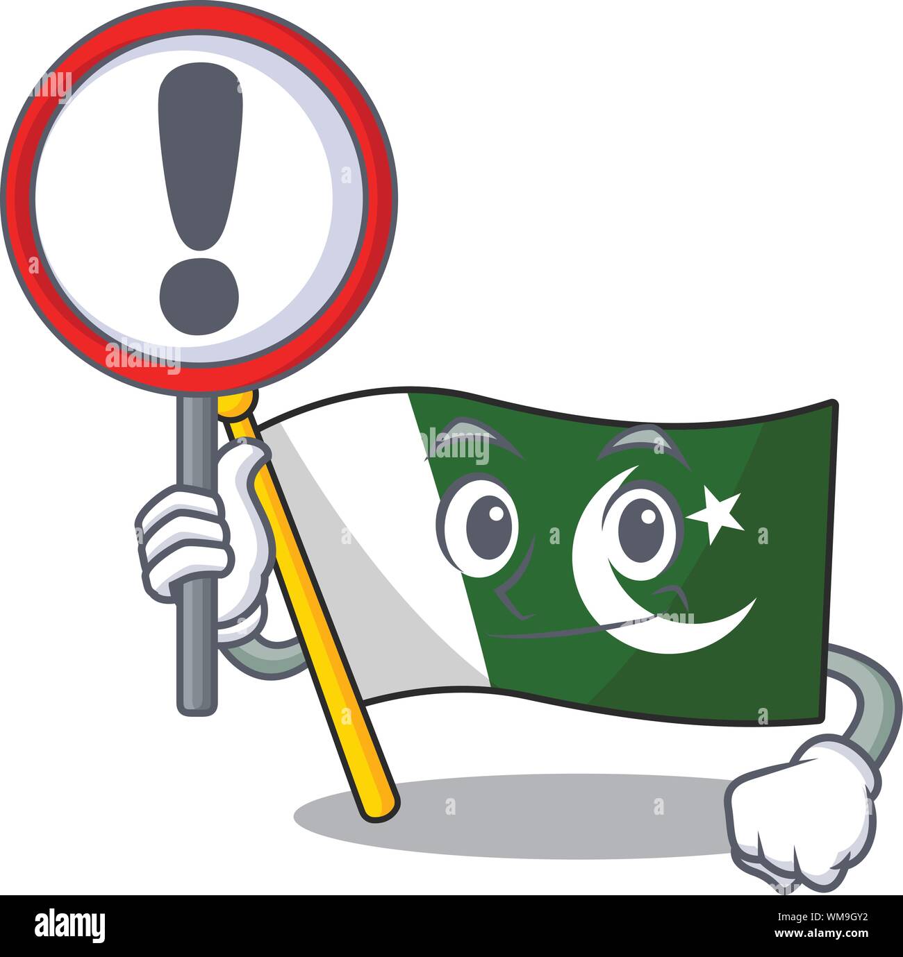 With sign flag pakistan cartoon hoisted on pole Stock Vector Image ...