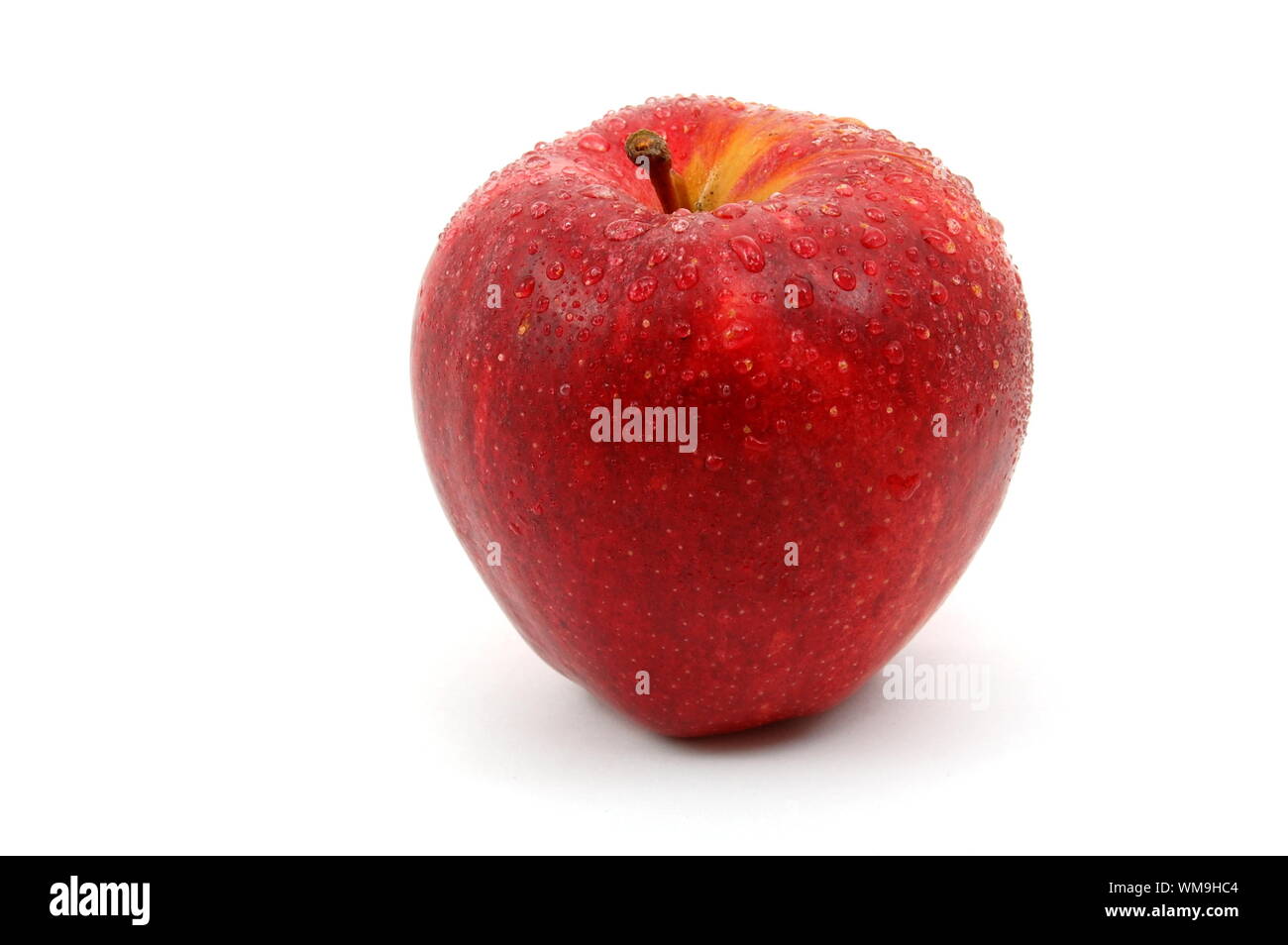 fresh red apple with water drops isolated on white background Stock ...