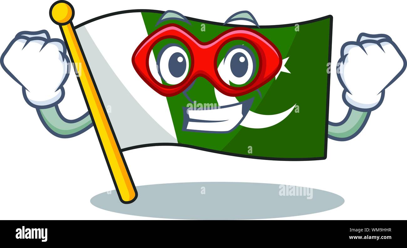 Super hero flag pakistan character in shaped mascot Stock Vector Image ...