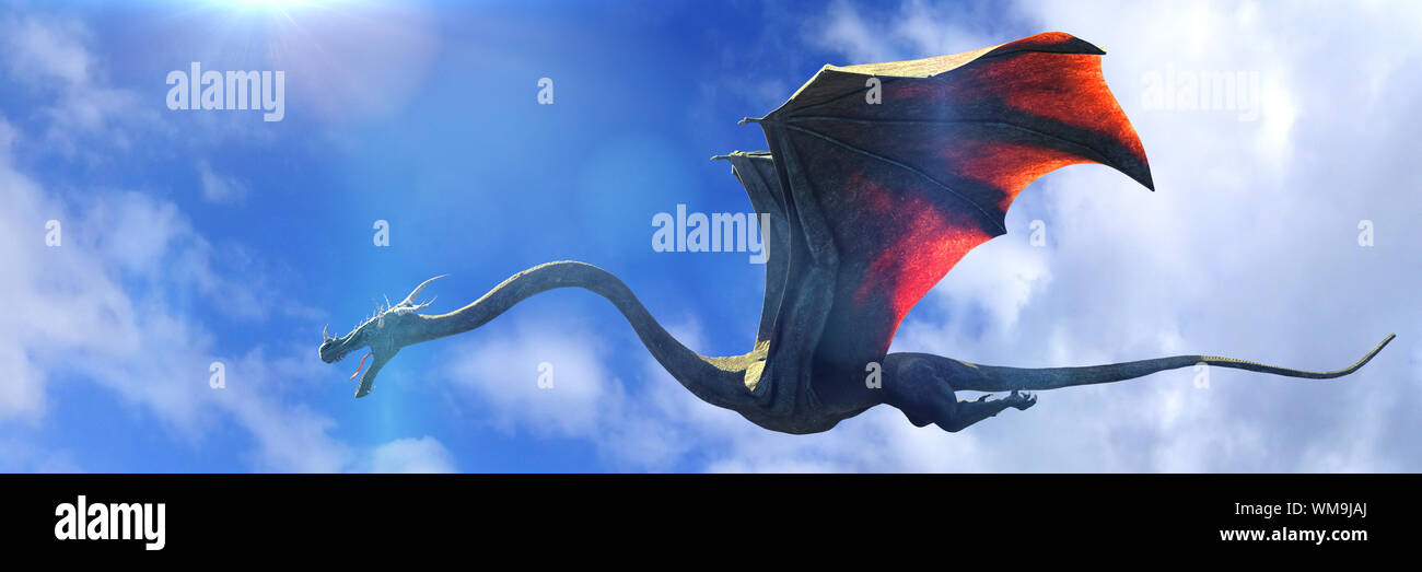 dragon, magical creature flying Stock Photo - Alamy
