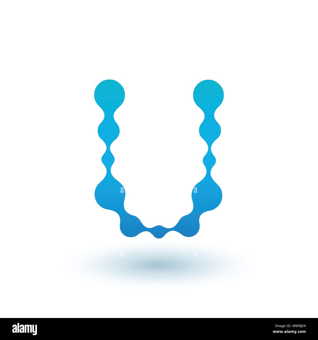 Water molecular initial Letter U Logo design, Fluid liquid Design ...