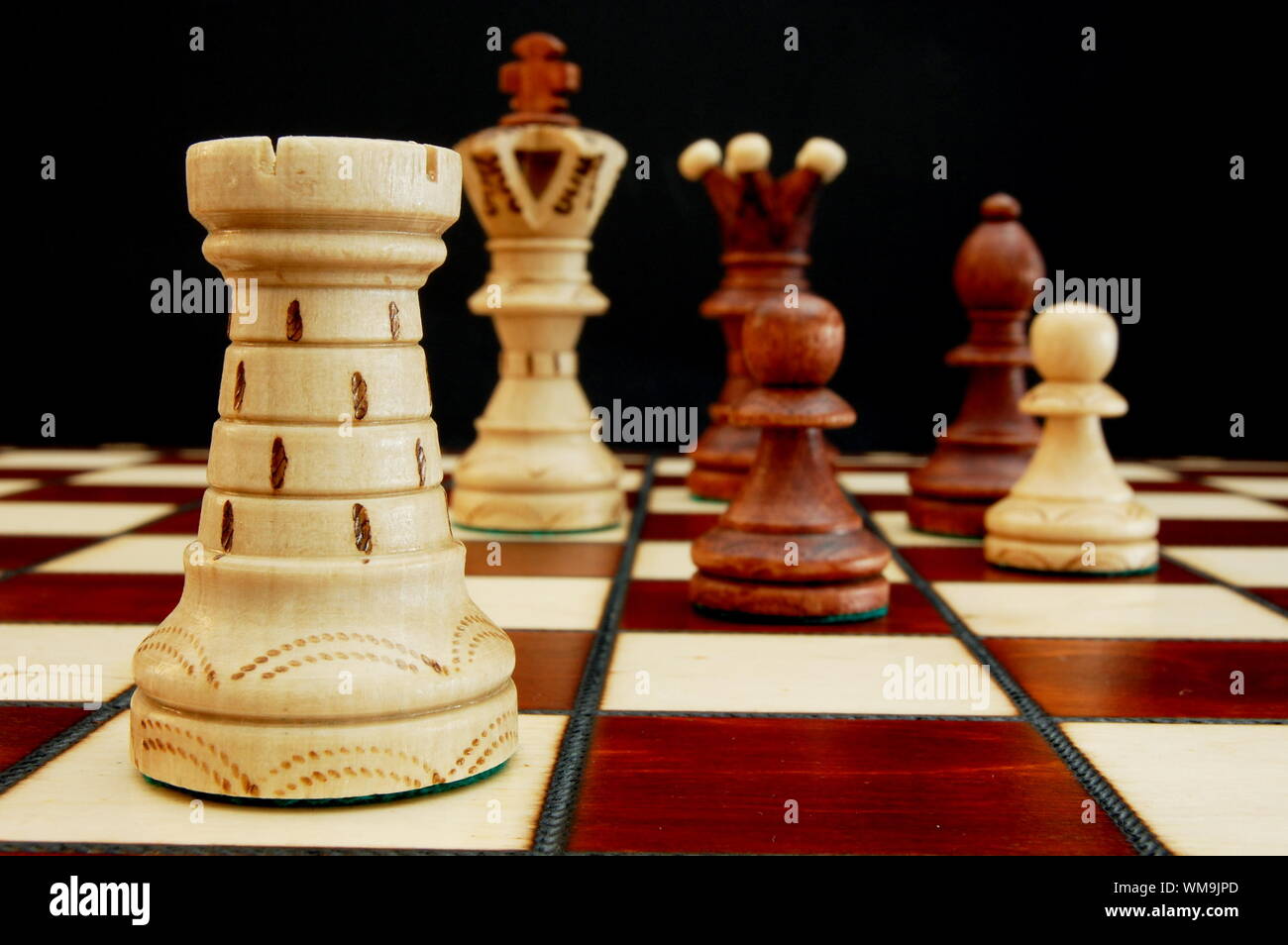 chess pieces on chess board showing concept for success and power Stock ...