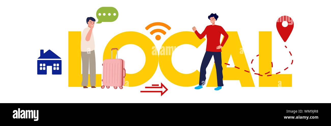 Flat design vector illustration concept for local store marketing ...