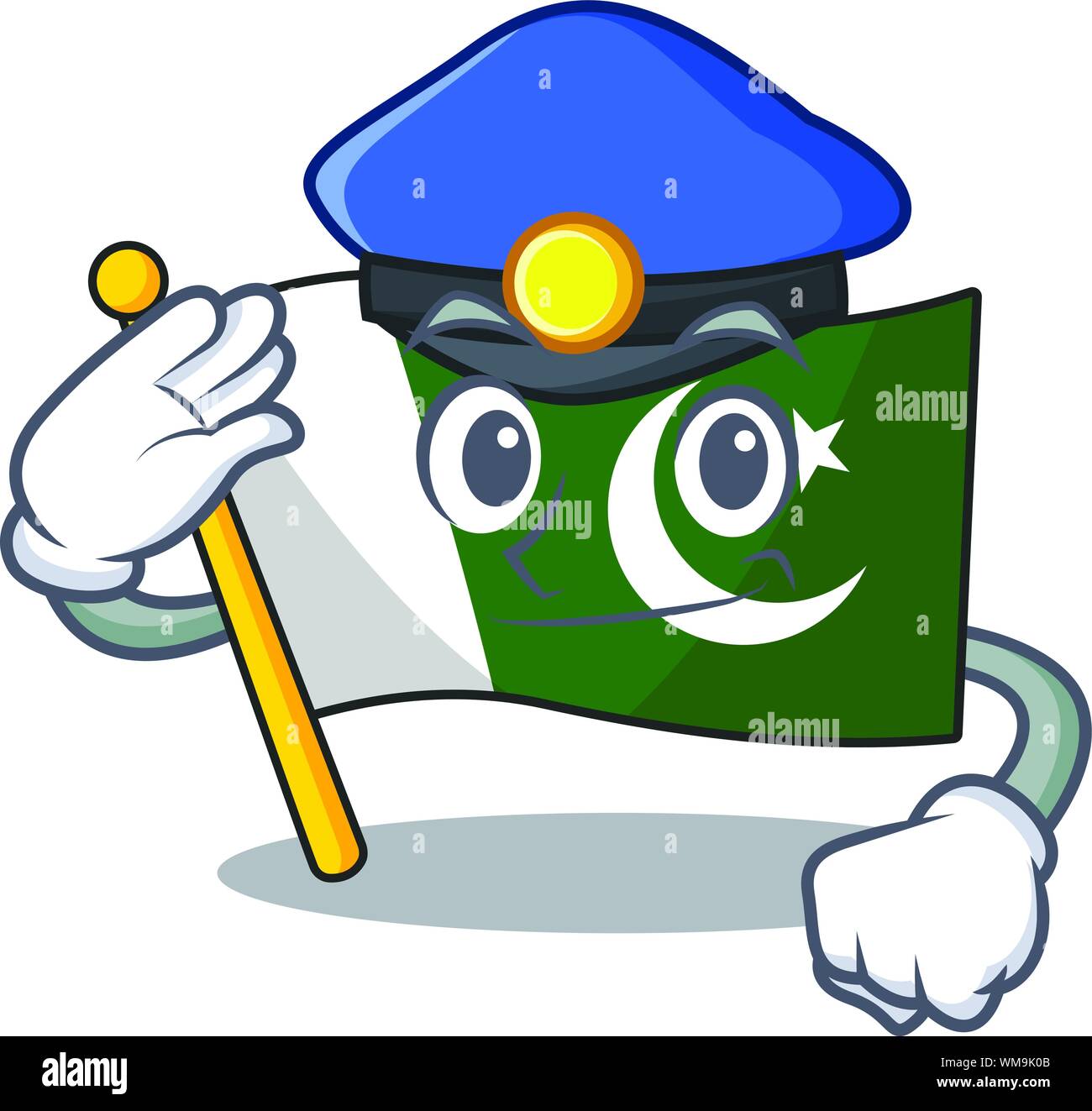 Police flag pakistan cartoon hoisted on pole Stock Vector Image & Art ...