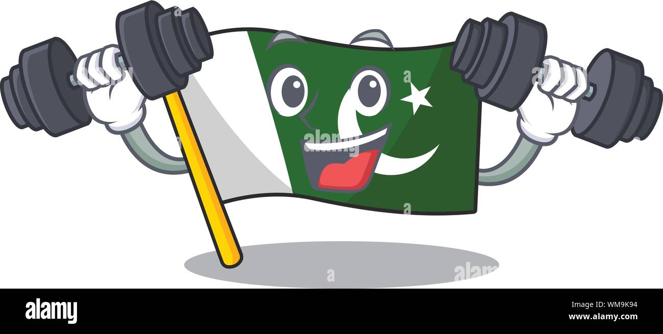Fitness flag pakistan cartoon hoisted on pole Stock Vector Image & Art ...