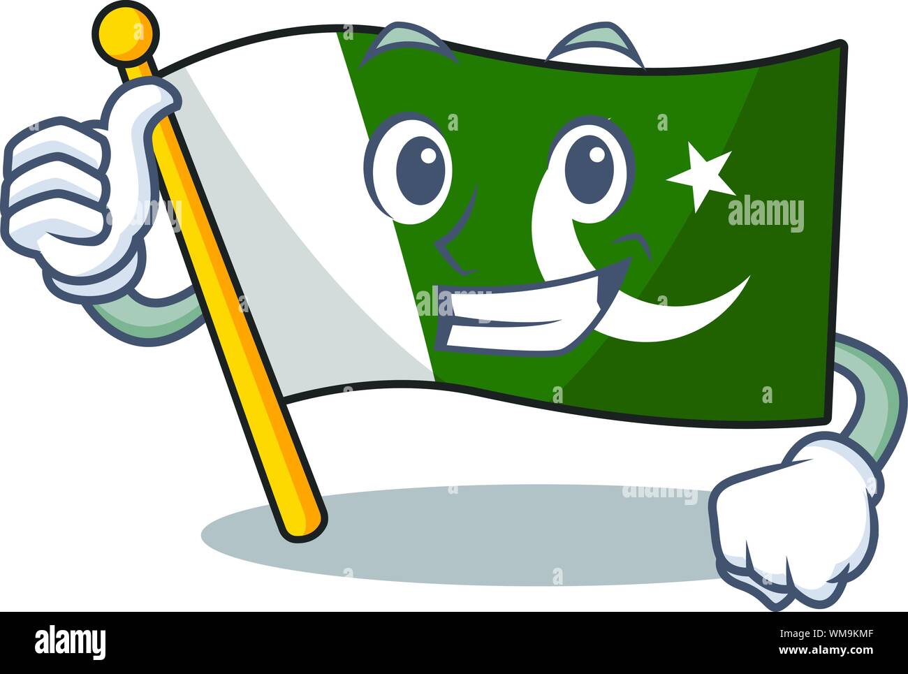 Thumbs up flag pakistan character in shaped mascot Stock Vector Image ...
