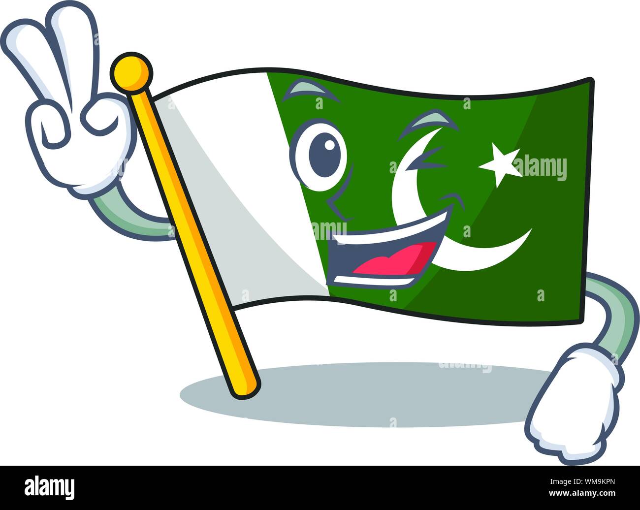 Two finger flag pakistan character in shaped mascot Stock Vector Image ...