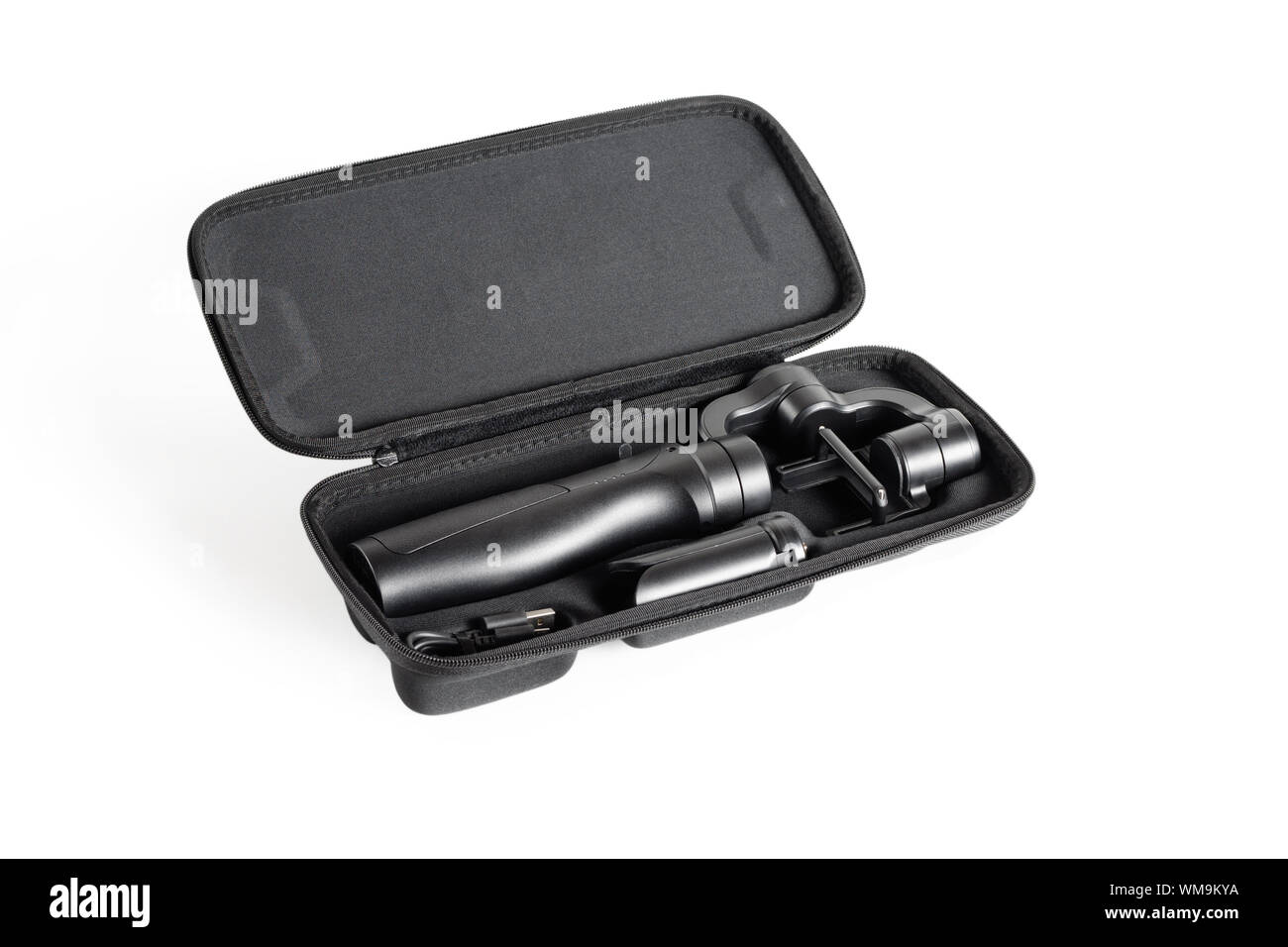 Stabilizer for a compact video camera in a case.Isolated on white ...